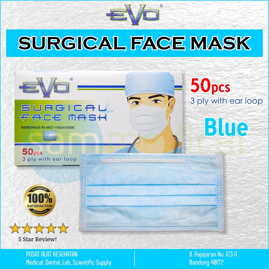 Evo Masker Ear Loop Blue @50pcs | sam medical